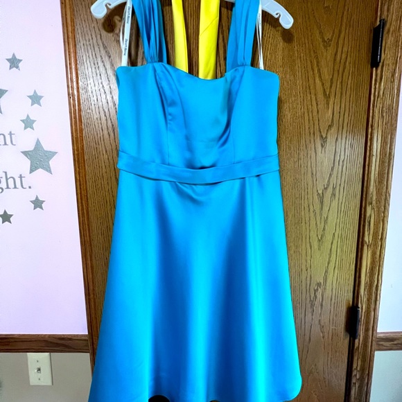 David's Bridal | Dresses | Davids Bridal Tea Length Satin Dress Worn ...
